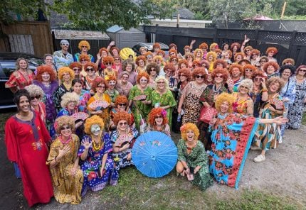 Mrs. Roper Romp Toronto a Flurry of Caftans and Curly Wigs